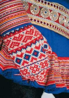 Sami Pattern Stickade Vantar Torgvantar Stickat