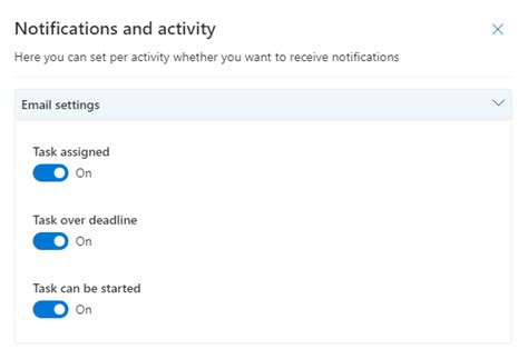 Settings Notifications Isoplanner