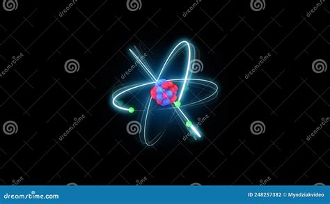 Atomic Model Or Structure Background Bohr Atom With Electrons Orbiting