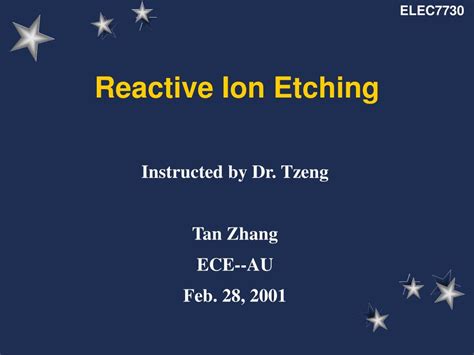 PPT Reactive Ion Etching PowerPoint Presentation Free Download ID