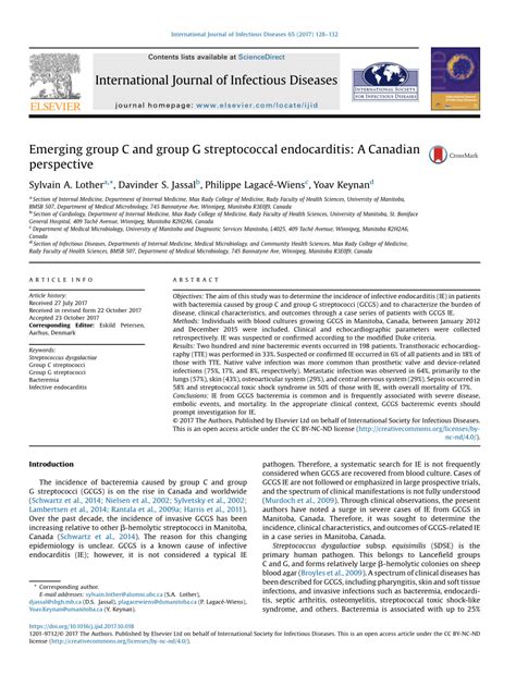 Pdf Emerging Group C And G Streptococcal Endocarditis A Canadian Perspective