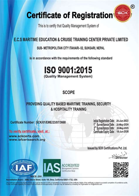 ECS Maritime Education And Cruise Training Center Pvt Ltd ECSMECTC Was Founded In With