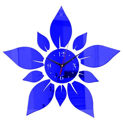 Самоклеящиеся зеркальные настенные часы с подсолнухами декоративные подвесные часы украшение