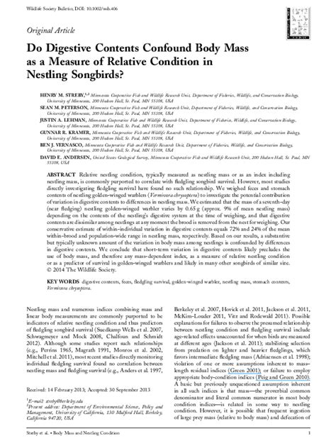 Pdf Do Digestive Contents Confound Body Mass As A Measure Of Relative