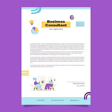 평면 디자인 컨설팅 레터헤드 템플릿 무료 벡터