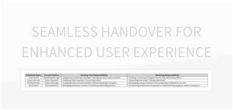Achieving Improved User Experience Through Seamless Handover Excel