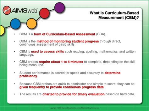 Ppt Overview Of Curriculum Based Measurement Cbm And Aimsweb® Powerpoint Presentation Id
