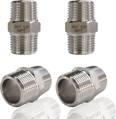 4pcs Hex Nipple 1 2 Male X 1 2 Male Pipe Fittings 304