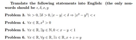Solved Translate The Following Statements Into English The Chegg