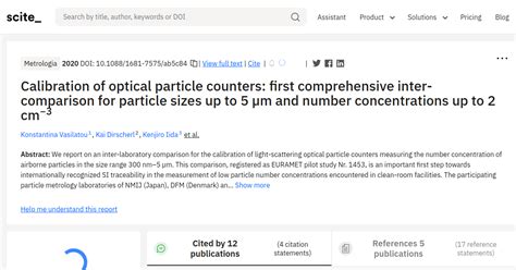 Calibration Of Optical Particle Counters First Comprehensive Inter Comparison For Particle