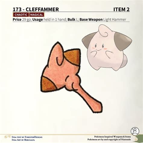 173 And 174 Cleffa And Igglybuff By Foresterdesigns [pf2e] R Plifortakune