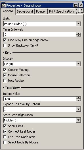 Setting Properties For The TreeView DataWindow PB Docs 120