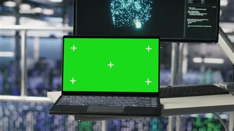 Server Hub Isolated Screen Laptop Monitoring Systems Technology Stock