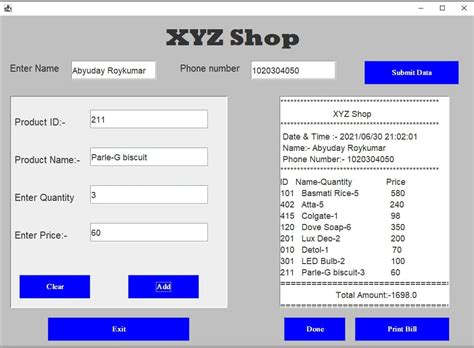 General Store Invoice Generator System Using Swing In Java Kirtiphegade