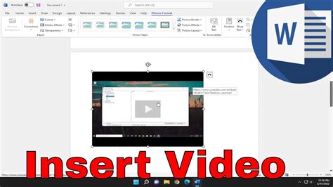 How To Insert Online Videos In Microsoft Word Tutorial Youtube