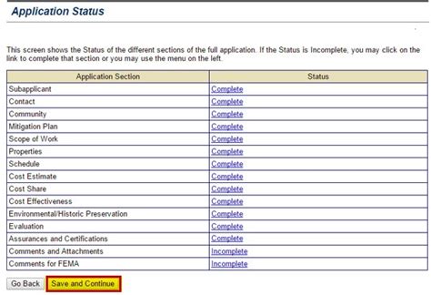 The Application Status Screen Shows The Status Of A Section As