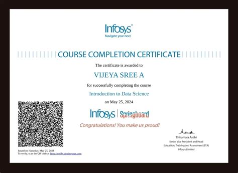 Vijeya Sree A On Linkedin Datascience Springboard Infosys