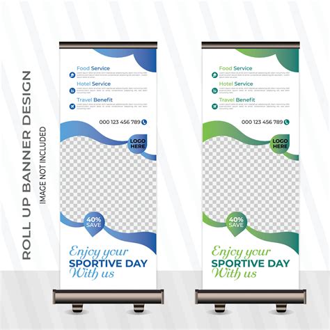 Professional Roll Up Banner Design Abd Poll Up Banner Design With 2 Colors 34198405 Vector Art