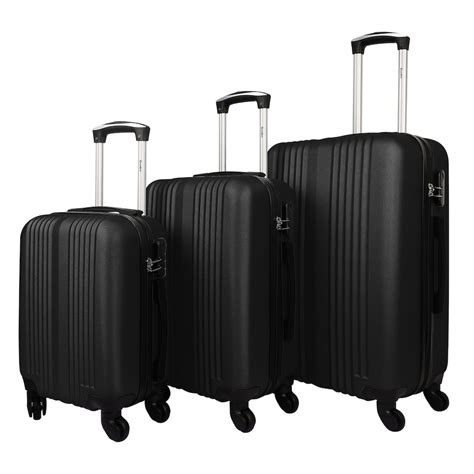 Groundlevel Delta Stripe 3 Piece Luggage Set 4 Wheel Spinners Travel
