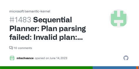 Sequential Planner Plan Parsing Failed Invalid Plan Failed To Parse