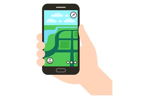 Location Map App Phone Screen In Human H Graphic By Microvectorone · Creative Fabrica