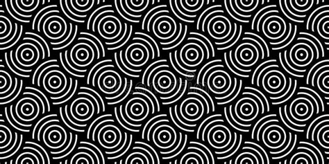 Vector Seamless Pattern With Concentric Circles Geometric Abstract