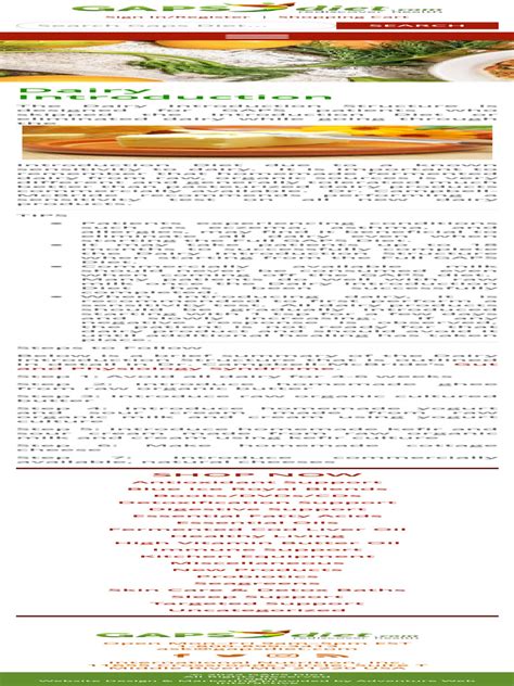 Dairy Introduction Gaps Diet Pdf Milk Food And Drink
