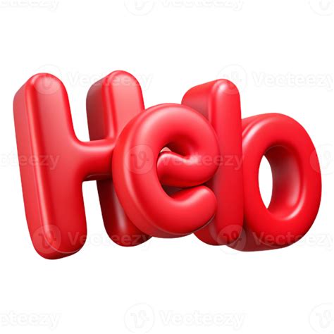 Memorable Abstract Bold Sans Serif Hello With Crisp Edges And Flat Red Color With Scalable