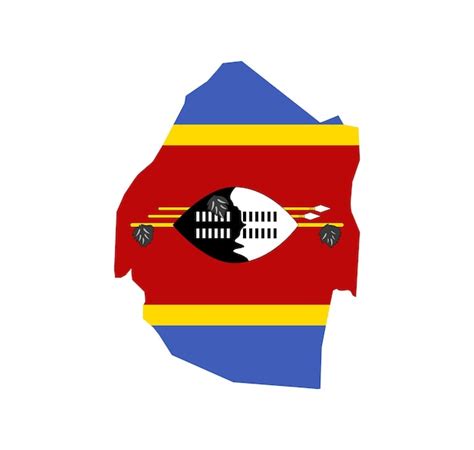 Premium Vector Map Of Eswatini With National Flag