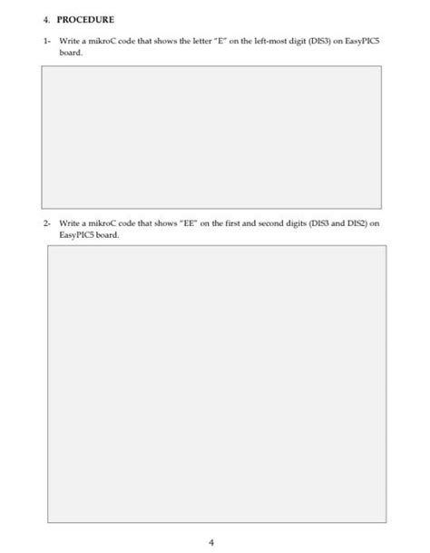 4 Procedure 1 Write A Mikroc Code That Shows The