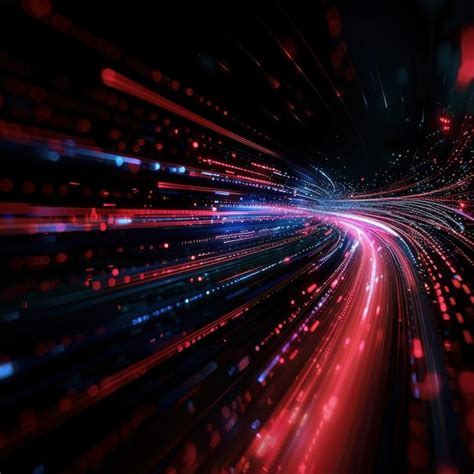 Premium Photo Light Streak Fiber Optic Speed Line Futuristic Background For 5g Or 6g