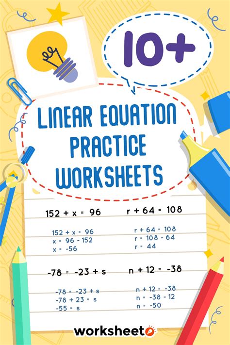 11 Linear Equation Practice Worksheets Free Pdf At