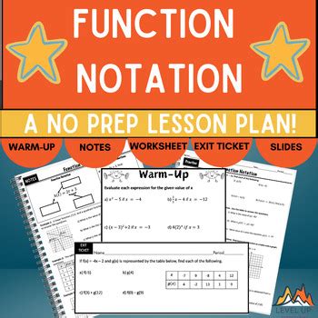 Algebra II Function Notation Guided Notes Worksheets Presentation Lesson Bundle