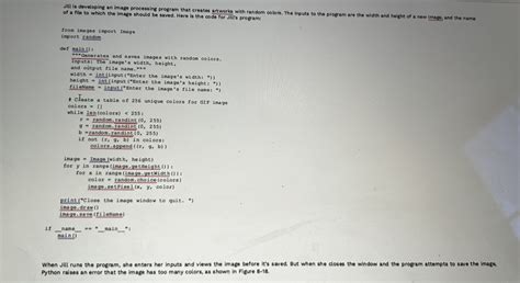 Solved Jill Is Developing An Image Processing Program That