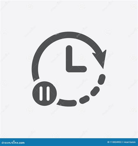 Pause Time Icon Stock Vector Illustration Of Clock 113024953