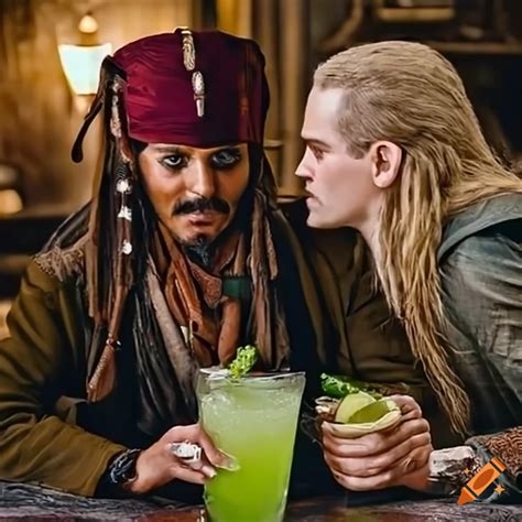 Crossover Jack Sparrow And Legolas Having Margaritas At Casa Ole On Craiyon
