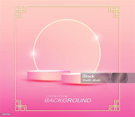 섬세한 핑크 디자인으로 둥근 장면이있는 타원형 골드 프레임 1위에 대한 스톡 벡터 아트 및 기타 이미지 1위 구도 국경 Istock