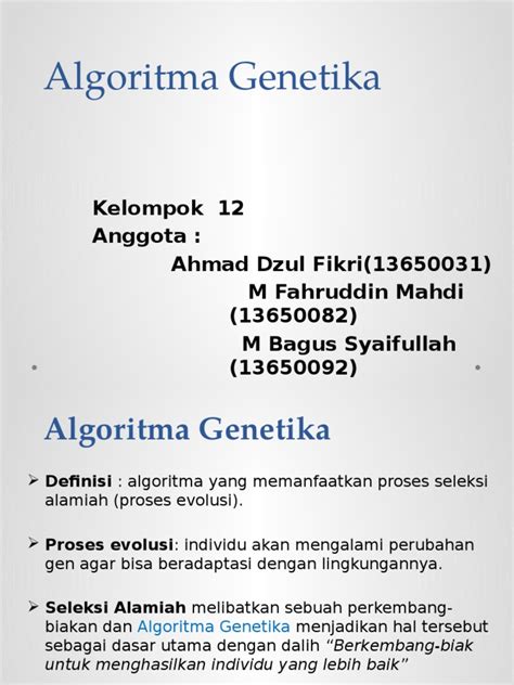 Algoritma Genetika Pdf
