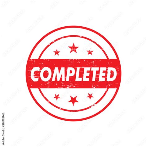 Completed Completed Round Stamp Completed Stamp Stock Vector Adobe