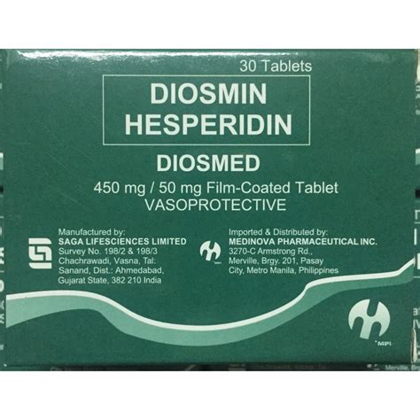 Diosmed Diosmin Hesperidin 450mg 50mg Film Coated Tablet 1s Price