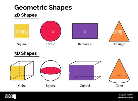 geometric 2d and 3d shapes difference square circle rectangle
