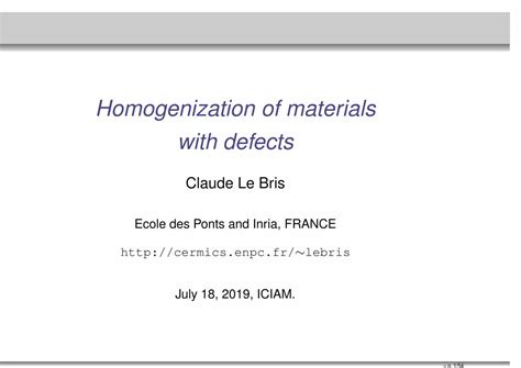 Pdf Homogenization Of Materials With Defects Dokumen Tips