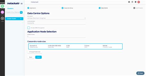 Creating A Cluster Instaclustr
