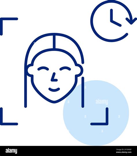 Woman Face Scan And Clock Real Time Facial Authentication Biometric Id Pixel Perfect