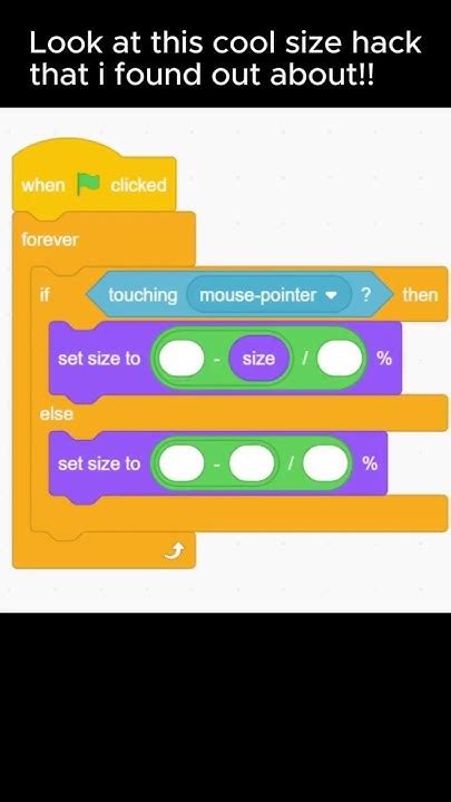 Cool Size Hack That I Found Out😎 Scratch Scratch Coding Cool Diy Youtube