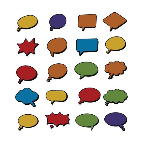Colorful Speech Bubble Set With Creative And Playful Message Shapes