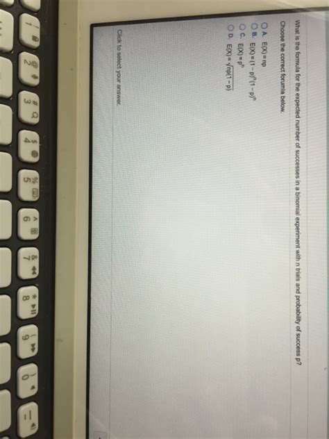 Solved What Is The Formula For The Expected Number Of Chegg Com