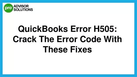 PPT Best Way To Fix QuickBooks Error H505 PowerPoint Presentation Free Download ID 12864921