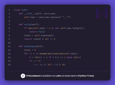 Princenanas Solution For Luhn In Python On Exercism