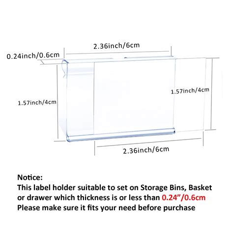 Pcs Clear Plastic Label Holders Wire Shelf Label Clip Basket Labels For Storage Bins Clip On